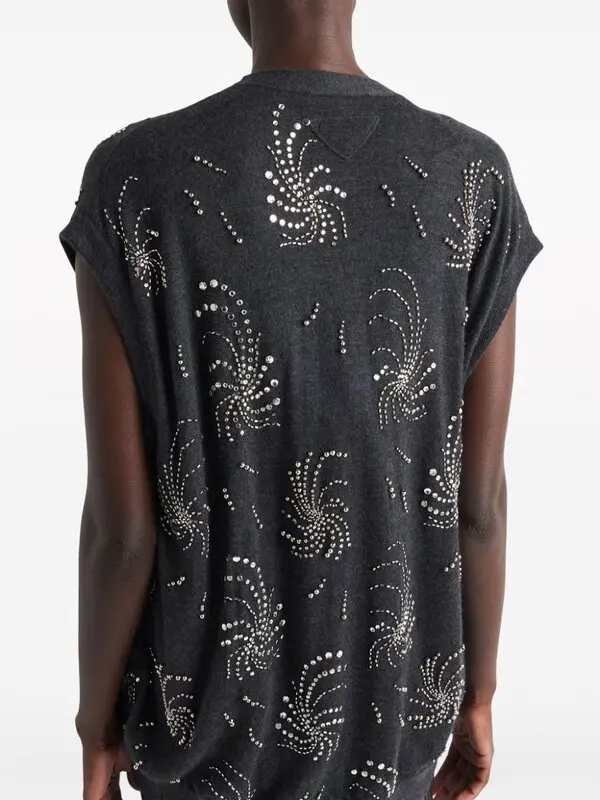 Prada Embellished Cashmere Vest