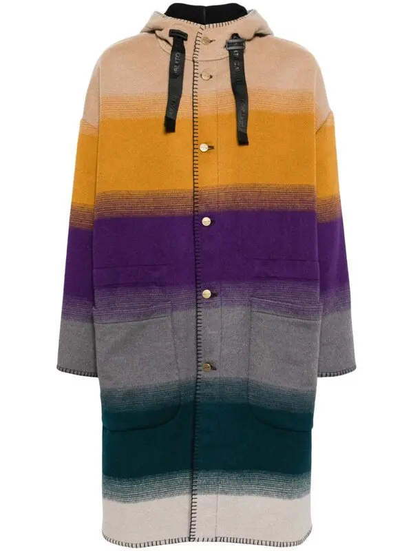 Roberto Cavalli Blanket Stitched Colour-block Coat