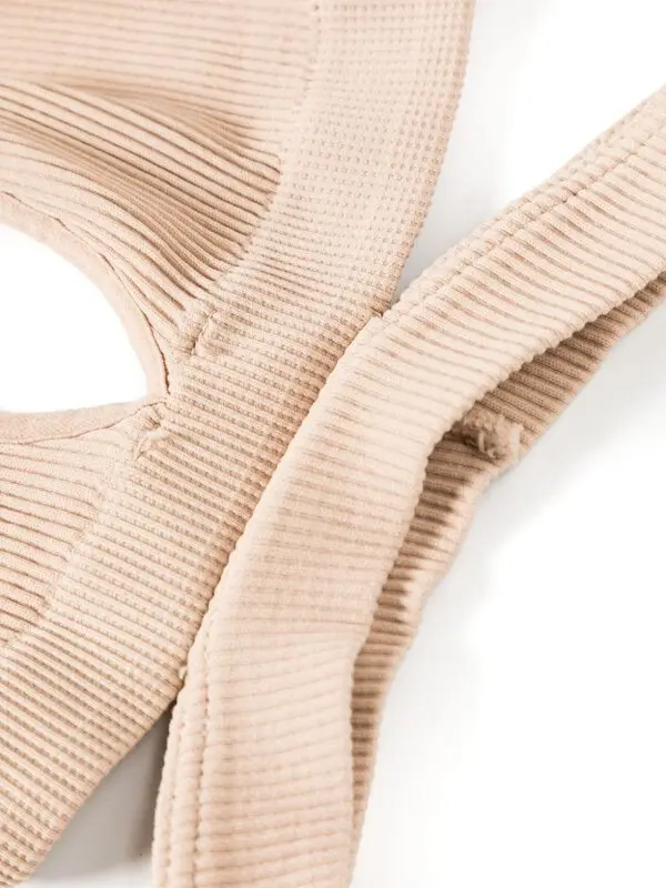 ANDREĀDAMO Ribbed Strappy Halterneck Bra