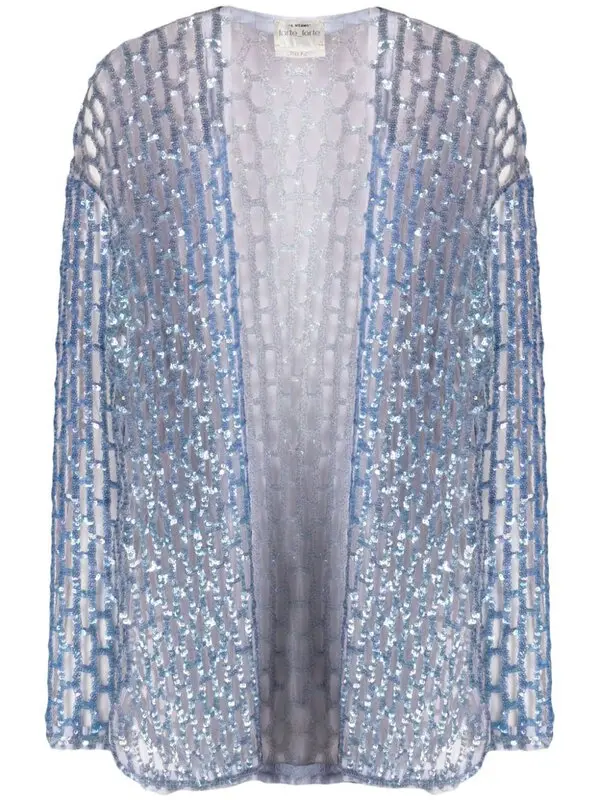 FORTE_FORTE Cut-out Sequin Tulle Jacket - Blue