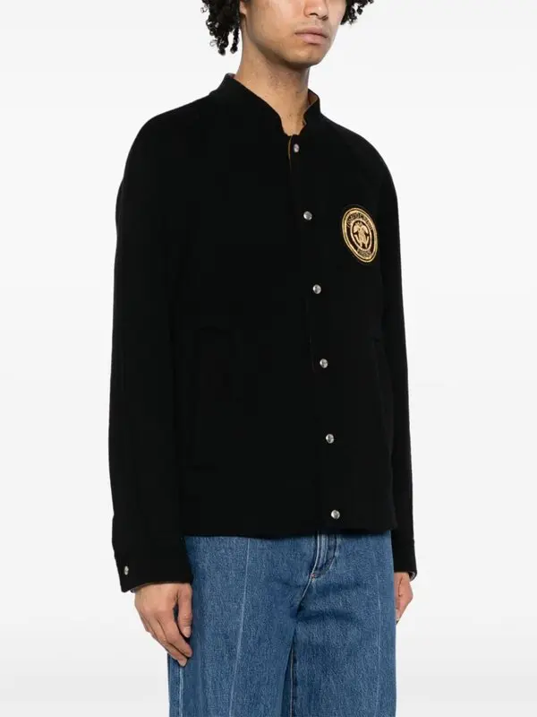 Roberto Cavalli Logo-embroidered Wool Bomber Jacket