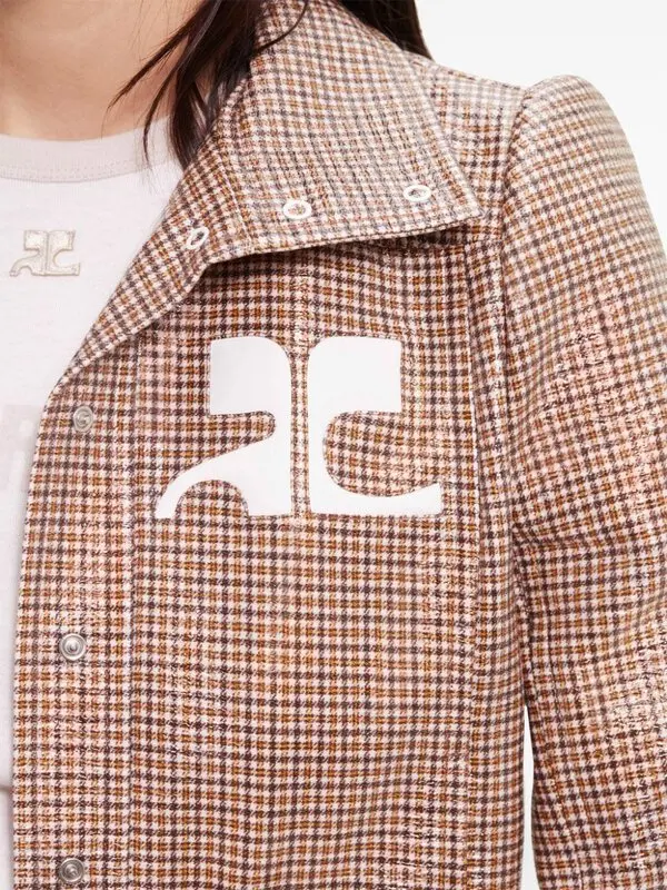 COURREGES Reedition Checked Vinyl Jacket - Brown