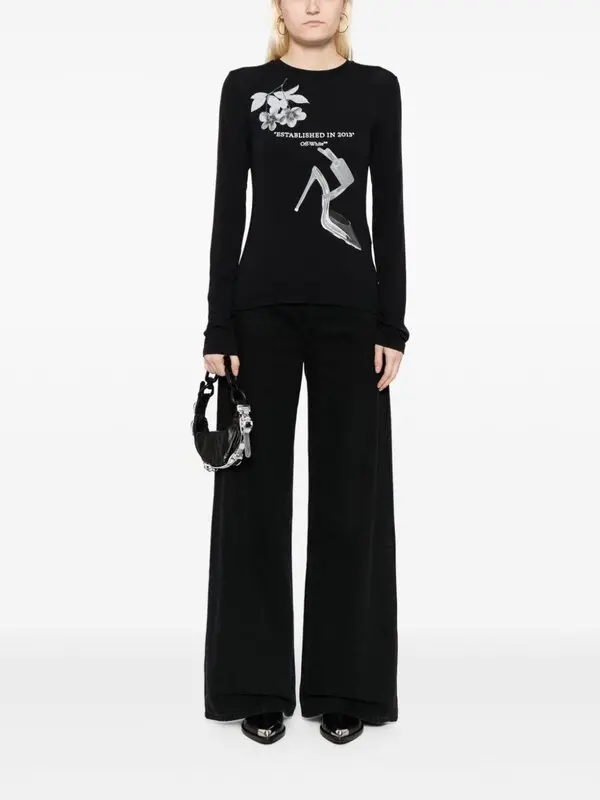 Off-White Long-sleeve Graphic T-shirt