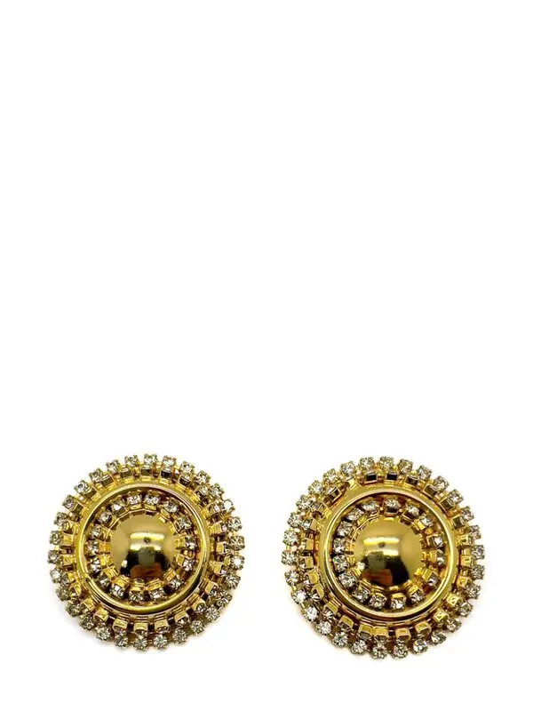 JENNIFER GIBSON JEWELLERY Vintage Bullseye Clip On Earrings - Gold