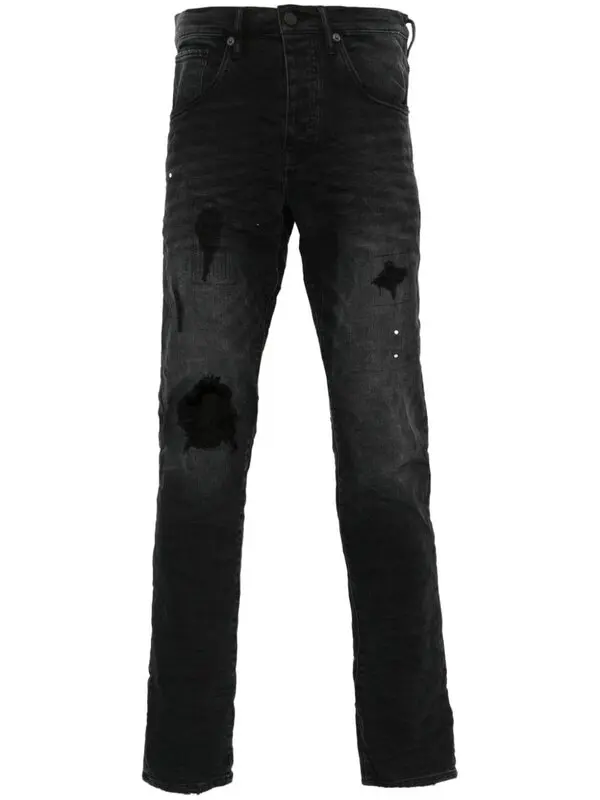 PURPLE BRAND Mid-rise Skinny Jeans - Black