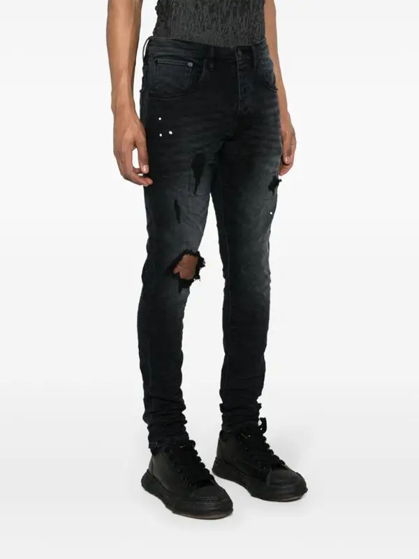 PURPLE BRAND Mid-rise Skinny Jeans - Black
