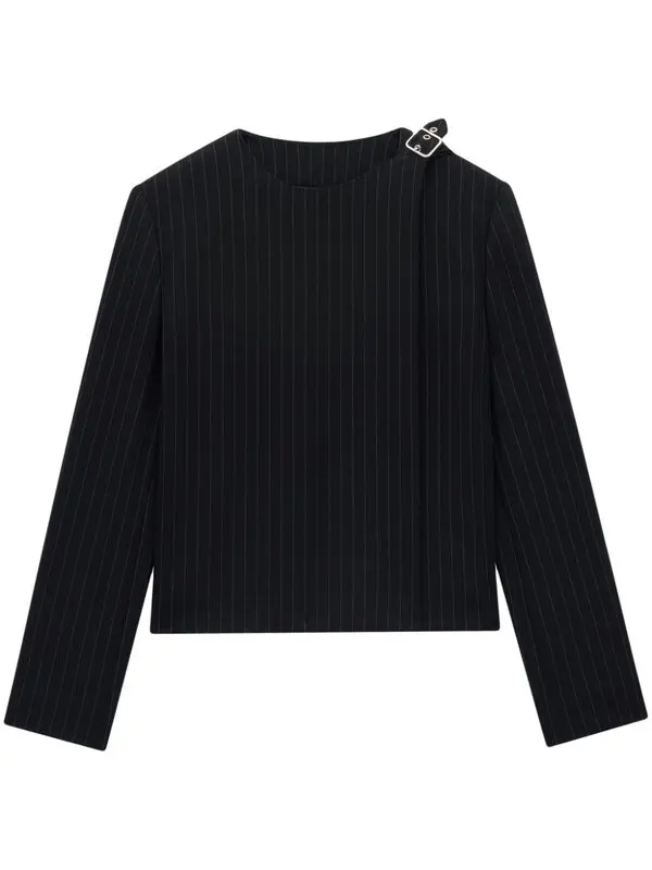 COURREGES Buckled Pinstripe Blazer