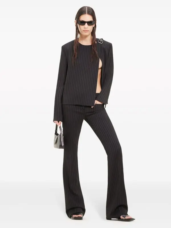 COURREGES Buckled Pinstripe Blazer