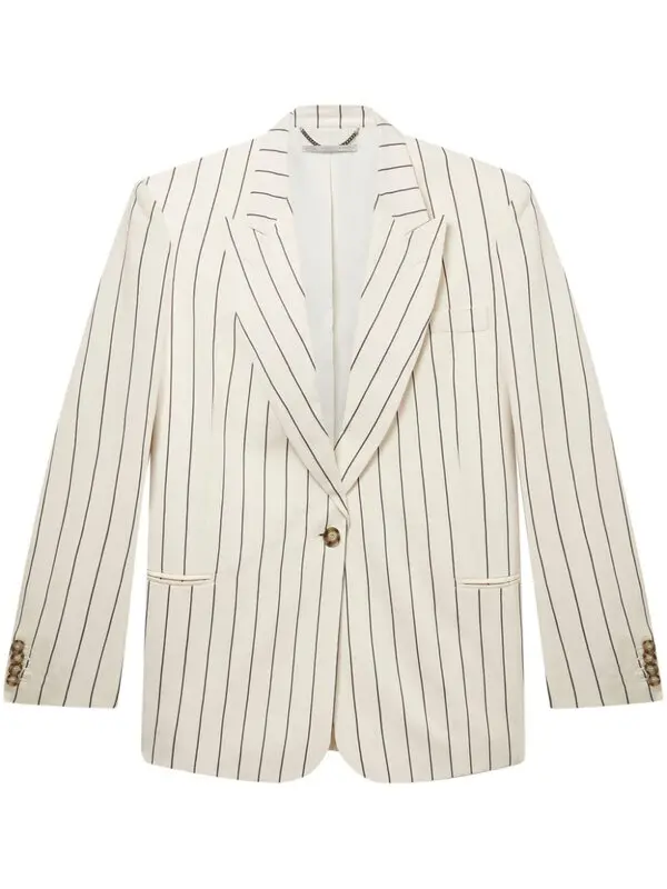 Stella McCartney Pinstriped Single-breasted Blazer - White