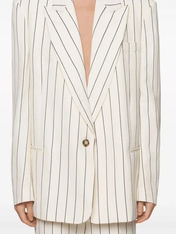 Stella McCartney Pinstriped Single-breasted Blazer - White