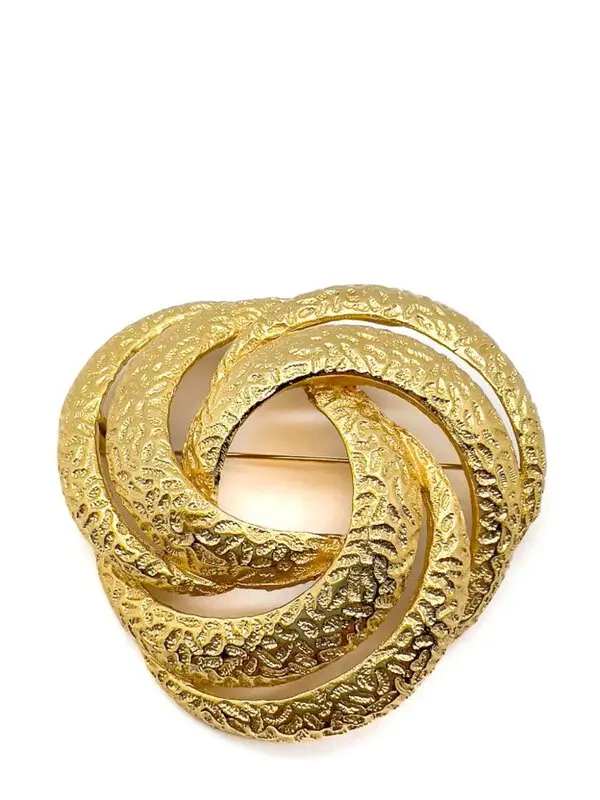Dior Vintage Embellished Knot Brooch - Gold