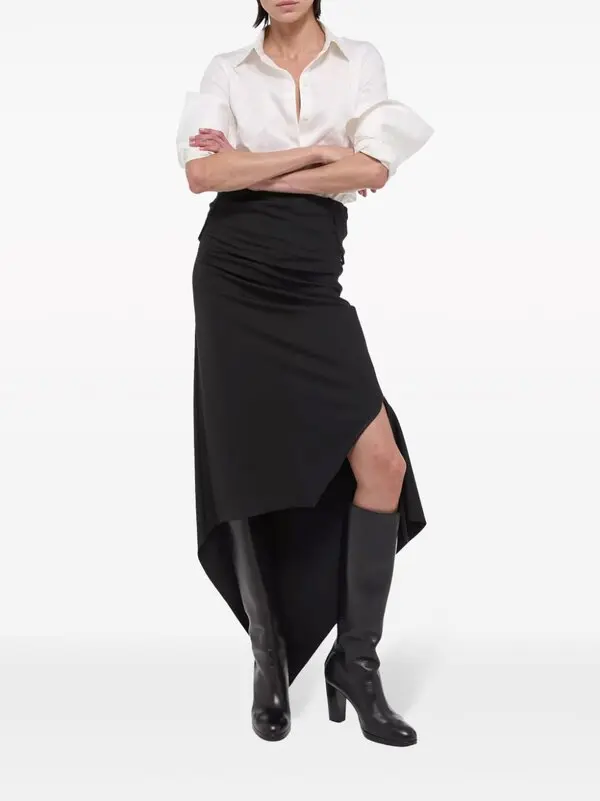 Helmut Lang Asymmetric Virgin Wool Dress