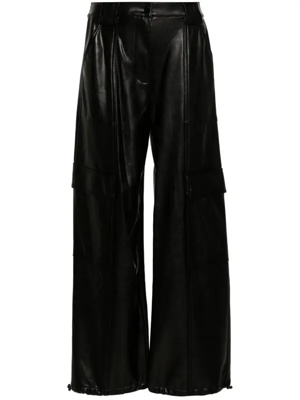 Simkhai Faux-leather Cargo Trousers - Black