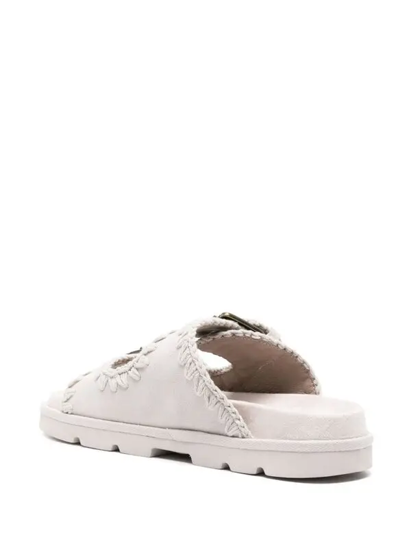 Mou Whipstitch-trim Suede Slides