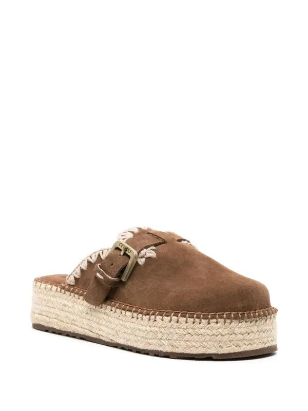 Mou Buckled Jute Clog Sandals