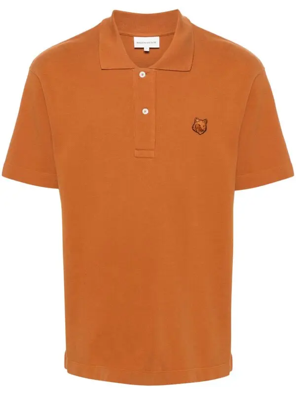 Maison Kitsuné Bold Fox Head Cotton Polo Shirt - Brown