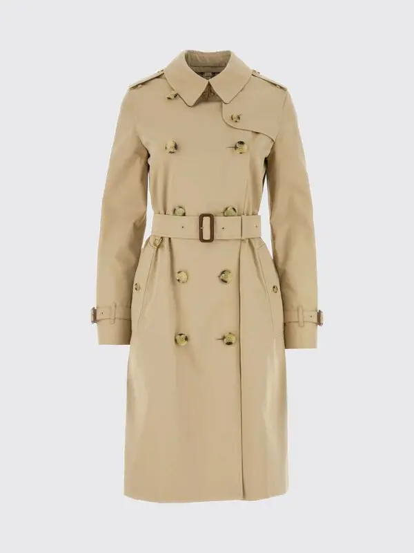 Burberry Knee-length Double-breasted Cotton Trench Coat With Belt And Epaulettes