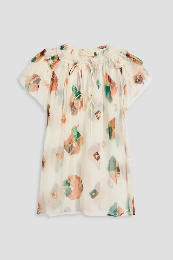 Ulla Johnson Marilyn Printed Silk-crepon Top