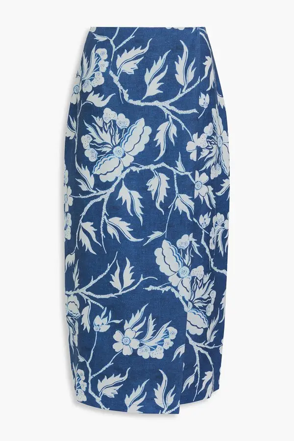 Mara Hoffman Sunja Wrap-effect Midi Skirt - Navy