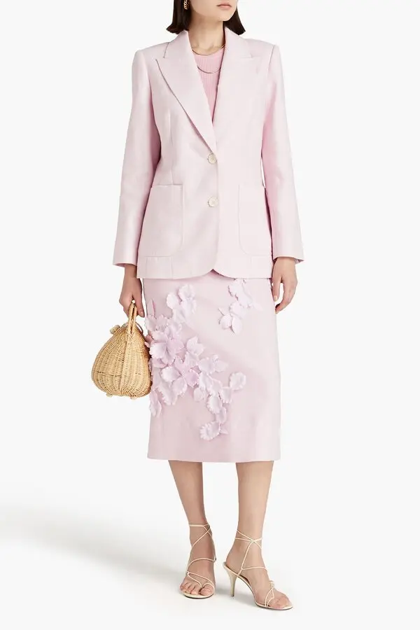 Zimmermann Linen Blazer With Shoulder Pads - Baby Pink