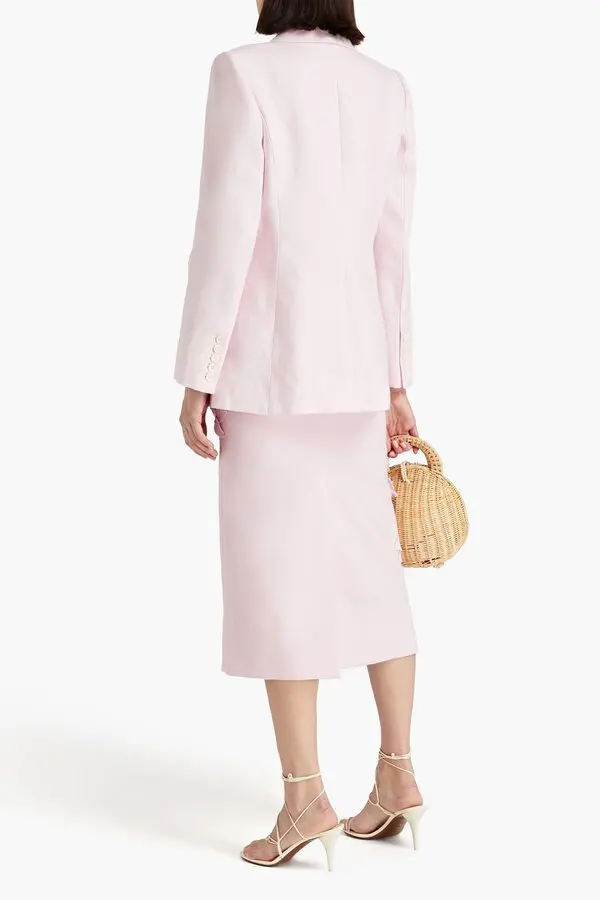 Zimmermann Linen Blazer With Shoulder Pads - Baby Pink