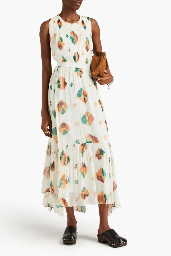 Ulla Johnson Sarai Printed Silk-crepon Maxi Dress