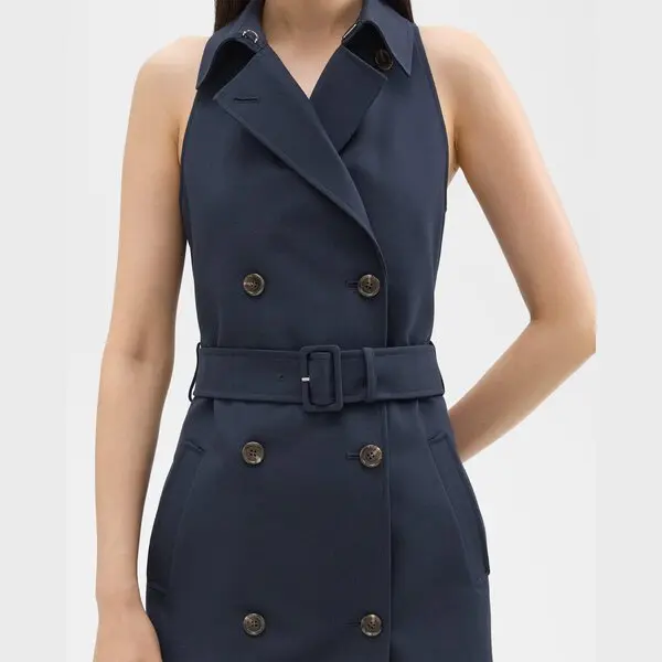 theory halter trench dress Theory Halter Trench Dress in Sand
