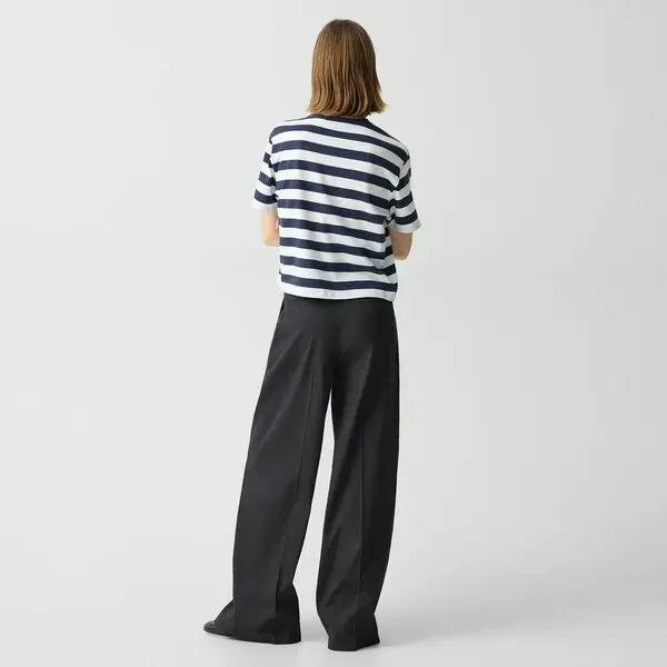 Theory High-waist Wide-leg Linen Trouser - Black