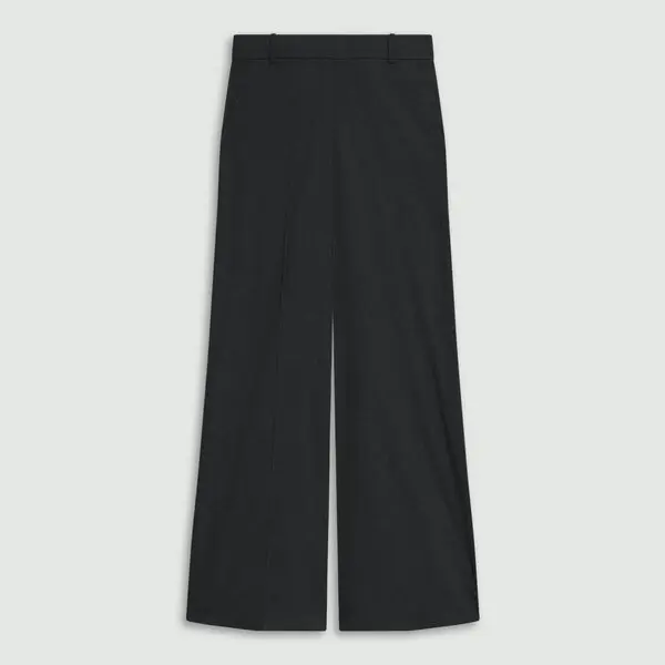Theory High-waist Wide-leg Linen Trouser - Black