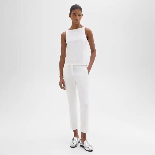 Theory Treeca Pull-on Pant In Good Linen - White