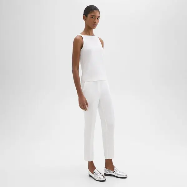 Theory Treeca Pull-on Pant In Good Linen - White