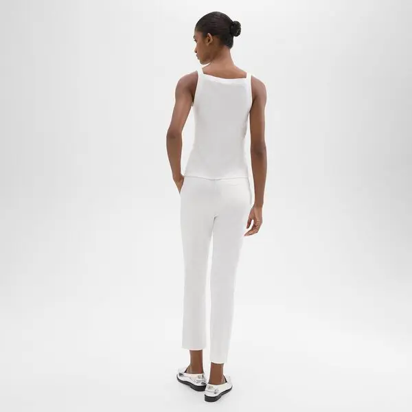 Theory Treeca Pull-on Pant In Good Linen - White