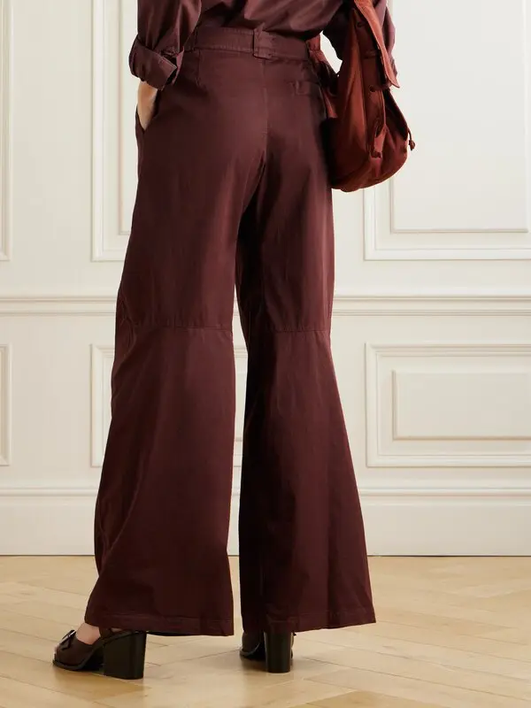 LEMAIRE Pleated Wide-leg Cotton-sateen Trousers