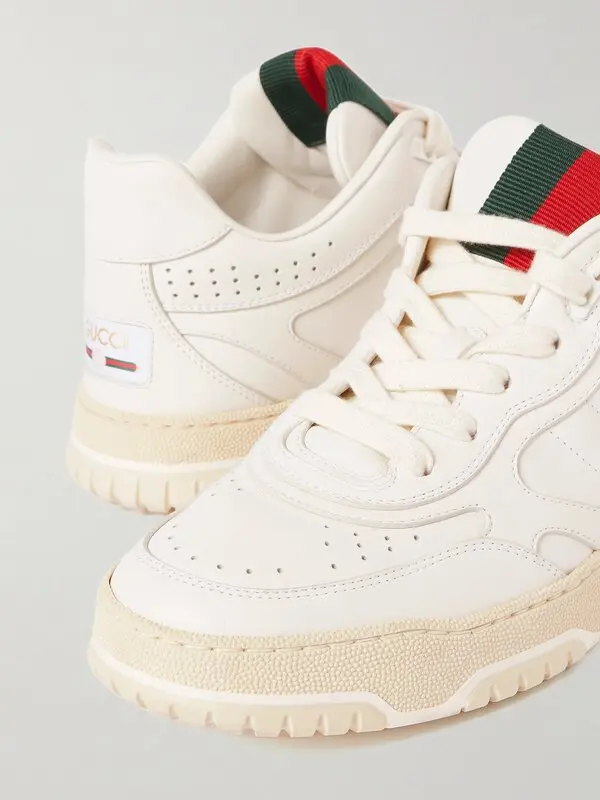 Gucci Re-web Leather Sneakers - White