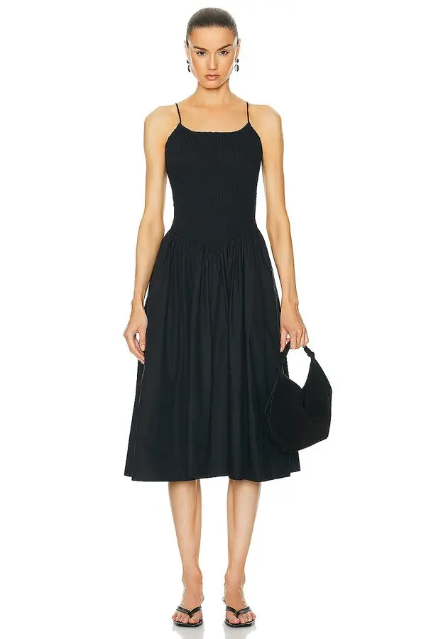 L'academie By Marianna Armanda Poplin Midi Dress - Black