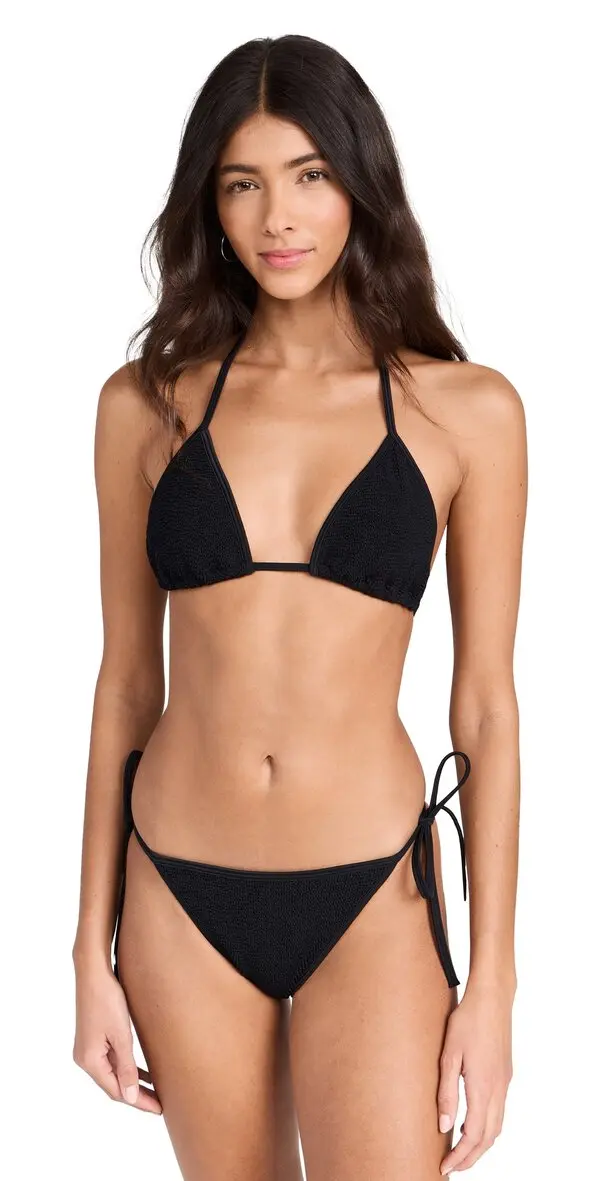 Hunza G Gina Halter Smocked Bikini - Black