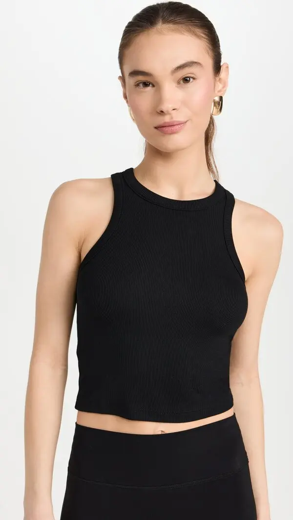 Splits59 Kiki Rib Crop Top - Black