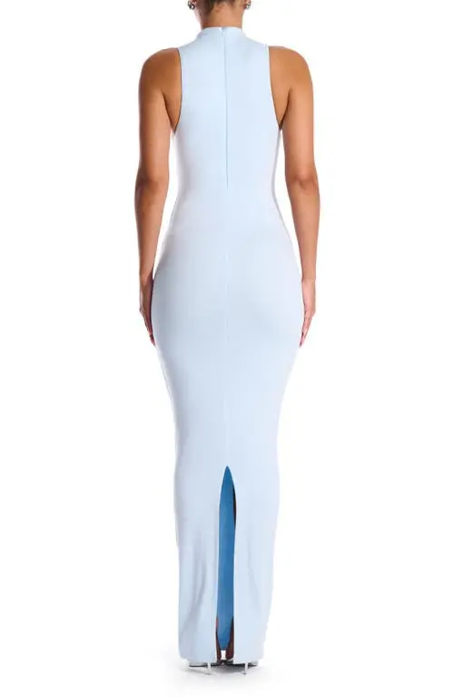 Naked Wardrobe Funnel Neck Body-Con Maxi Dress In Light Blue - 45% Off |  Editorialist