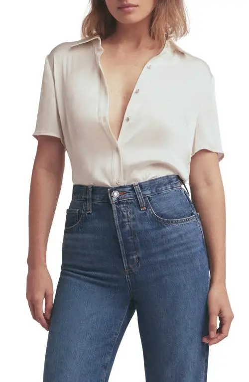 FAVORITE DAUGHTER The Take Me Seriously Button-up Shirt - Ivory