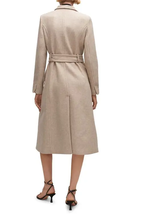 Mango Longline Wool-blend Belted Coat