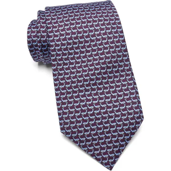 Zegna Quadri Silk Whale Neck Tie - Purple