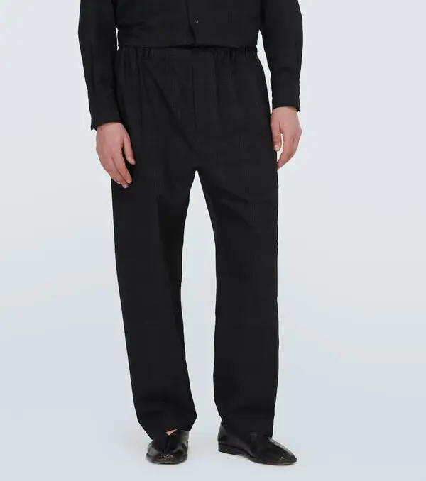 LEMAIRE Checked Wool Seersucker Pants