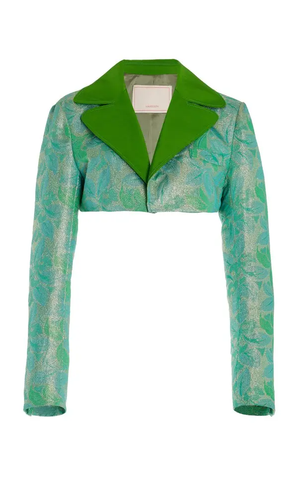 Harbison Quantum Brocade Cropped Blazer