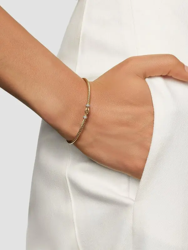 David Yurman Buckle Classic Cable Bracelet In 18k Yellow Gold