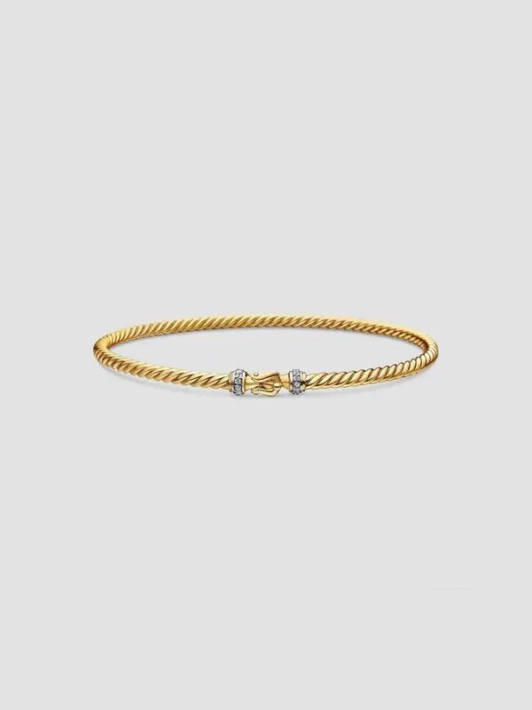 David Yurman Buckle Classic Cable Bracelet In 18k Yellow Gold