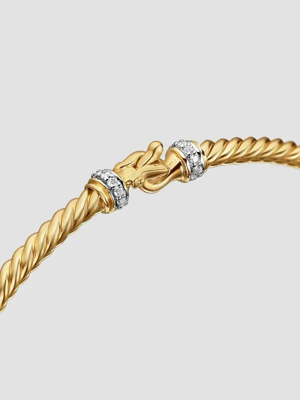 David Yurman Buckle Classic Cable Bracelet In 18k Yellow Gold