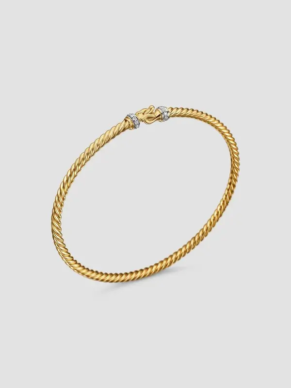David Yurman Buckle Classic Cable Bracelet In 18k Yellow Gold