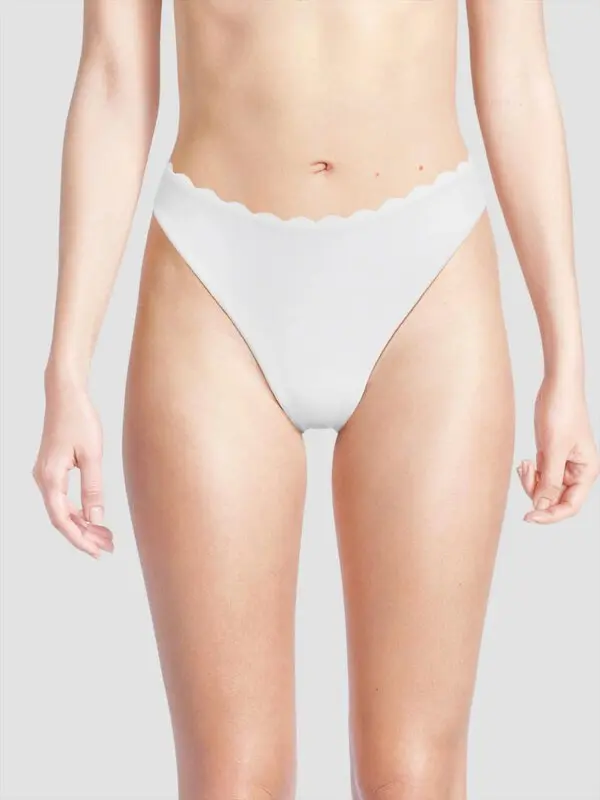 Ramy Brook Amani Scalloped Bikini Bottom - White