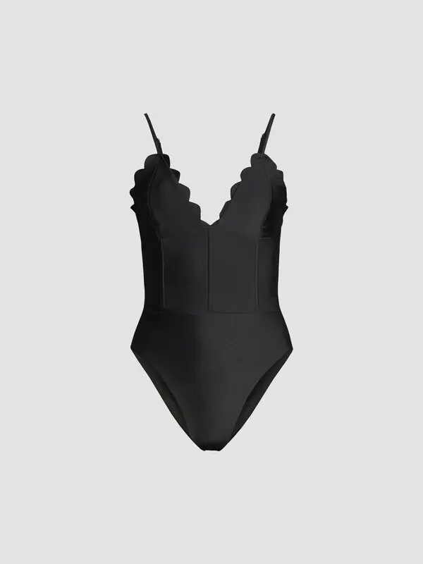Ramy Brook Mikayla Scalloped One-piece Swimsuit - Black