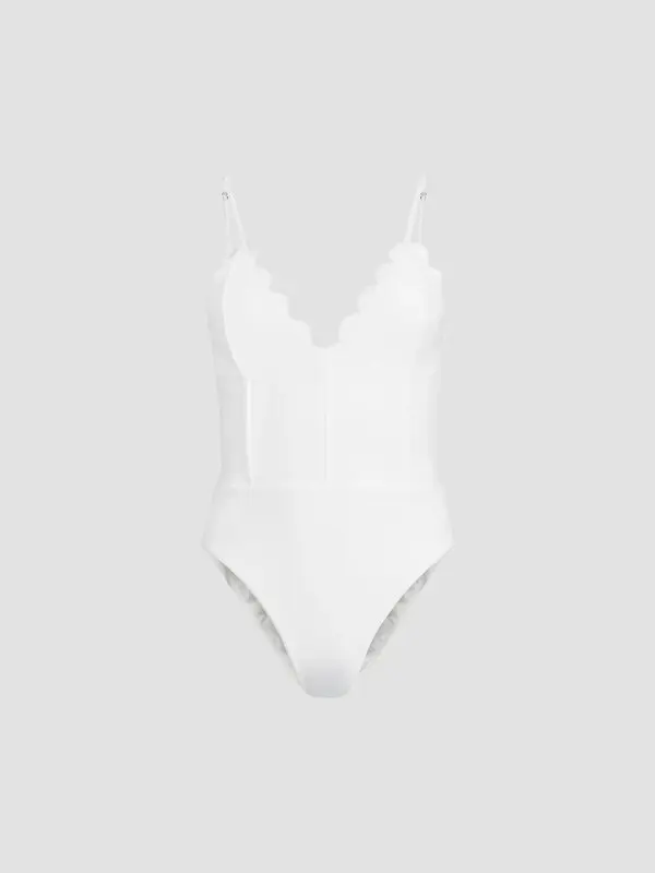 Ramy Brook Mikayla Scalloped One-piece Swimsuit - White